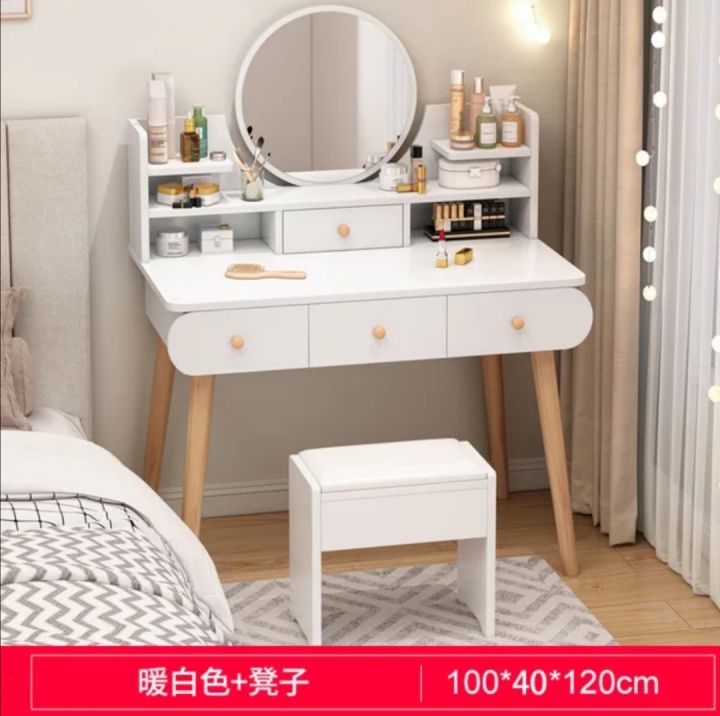 DT-STE-D27B-W-100CM DRESSING TABLE SET | Lazada
