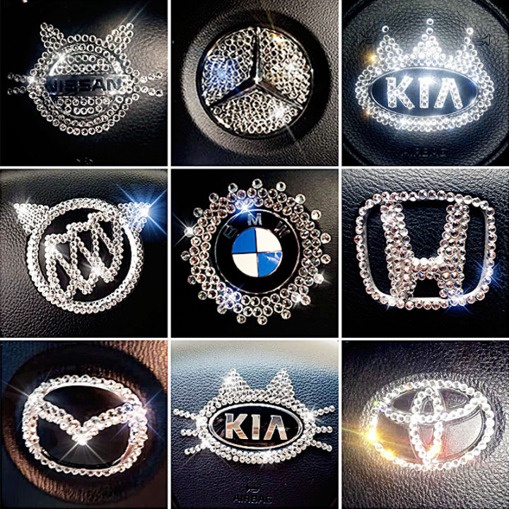 Car Interior Stickers Crystal Diamond Car Stickers Car Steering Wheel ...