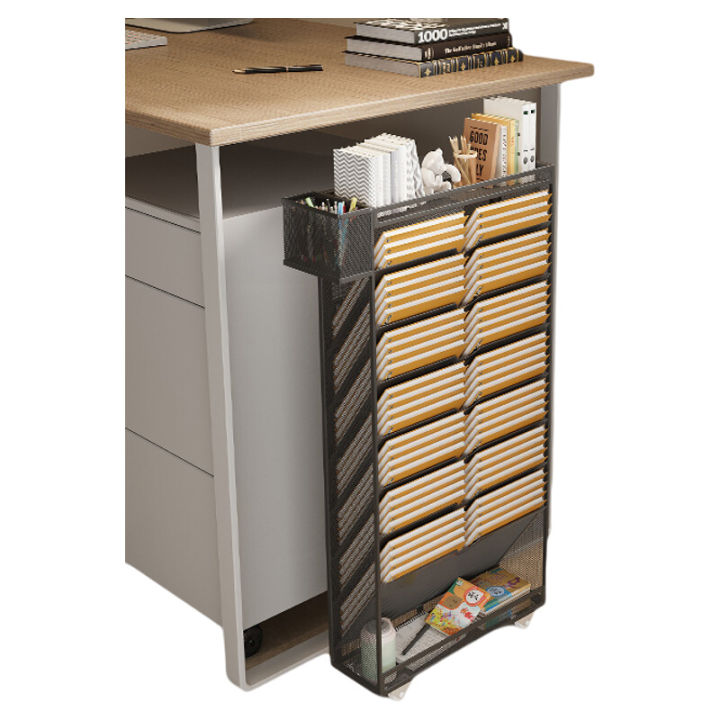 Metal Student Desk Organizer Rack Vertical Floor Standing Bookends ...