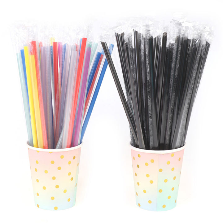 100Pc Clear Individually Wrapped Drinking Pp Straws Drinks Straws Party ...