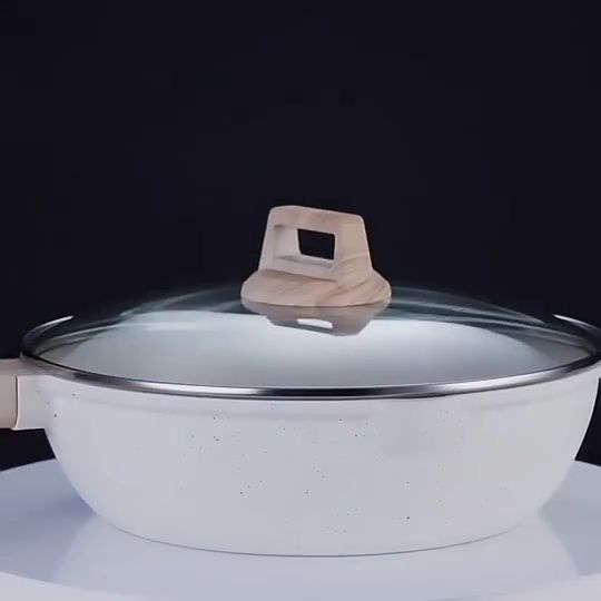 LEUSE 4 pcs Nonstick Pan Cookware Set Wok Milk Pan Frying Pan with Lid ...