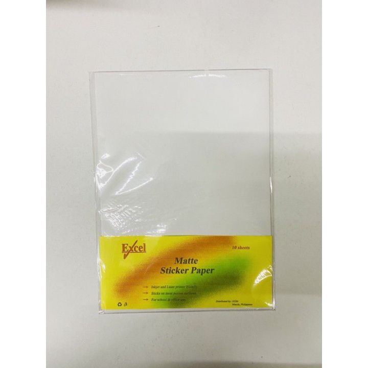 10 Sheets Excel Matte Sticker Paper Excel Sticker Paper A4 Inkjet ...