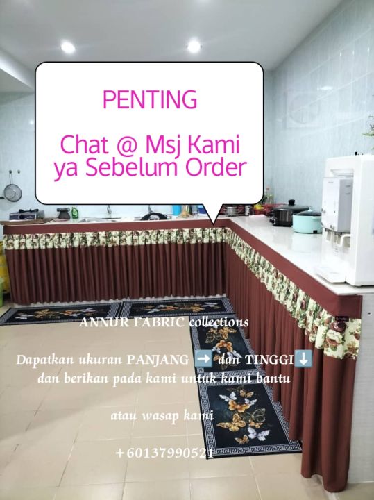 Skirting Table Top/ Langsir Dapur/ Meja guru/ Meja Pejabat/ Sinki ...