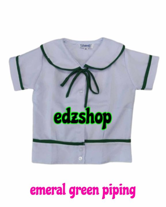 BLOUSE piping emerald green SCHOOL UNIFORM | Lazada PH