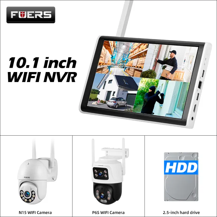 Fuers H.265 10.1inch LCD Screen 8CH Wireless NVR Security DIY Outdoor ...