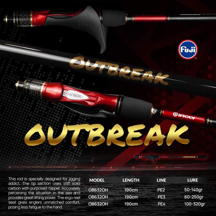 joran jigging iroly OUTBREAK spinning overhead 190cm solid carbon ring ...