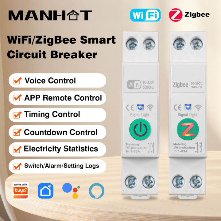 WiFi/Zigbee MCB Smart Circuit Breaker Over Current Under Voltage ...