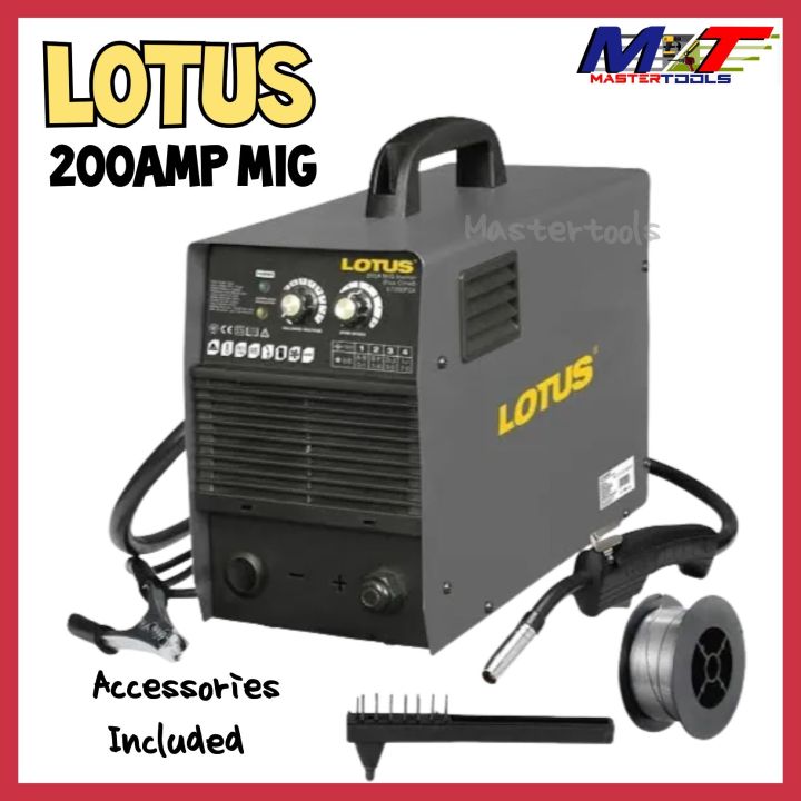 LOTUS 200A MIGWELD Gasless MIG weld Inverter Flux Corded Welding ...