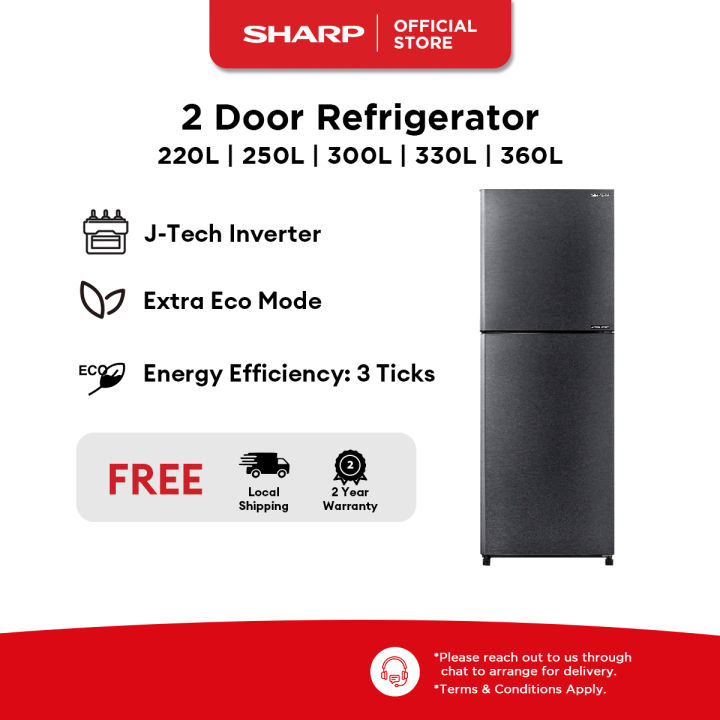 SHARP 220/250/300/330/360L 2 Door 3 Ticks Refrigerator SJ-RF22/25/30/33/36E-DS Series | Lazada ...