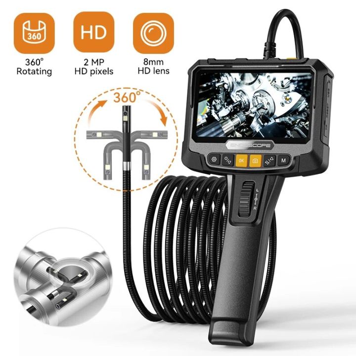 360 ° STEERING Industrial endoscope Camera 8mm 5 "IPS Screen SINGLE ...