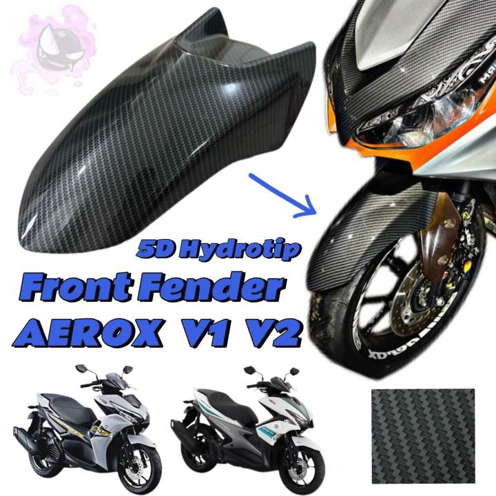 AEROX V2 Front Fender (Carbon) 5D Hydrotip Front Fender For AEROX V1 ...