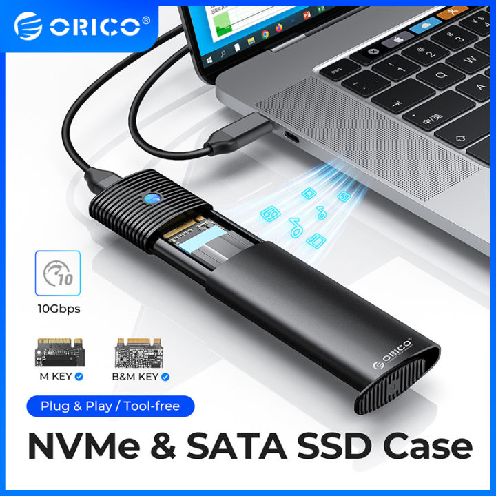 ORICO M.2 SSD Enclosure USB Type C NVMe 10Gbps PCIe SSD Box for M.2 NVMe NGFF SATA SSD Disk Tool ...