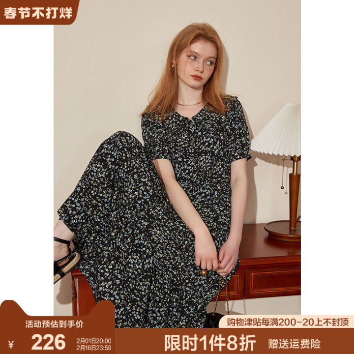 Kuen Mawei ชุดน้ำชาลายดอกไม้เล็กสไตล์ฝรั่งเศสสำหรับผู้หญิงเสื้อเชิ้ตแขน ...