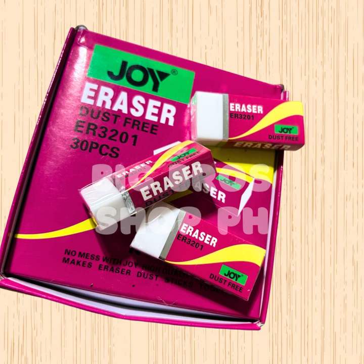 Joy Eraser Eraser Dust Free Office and School Supplies White Erasers ...
