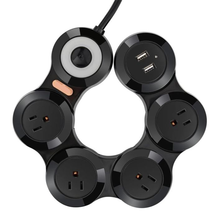 Melery Multiple Power Strip US Electrical Plug Socket Outlets Dual USB ...