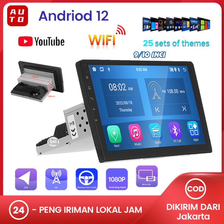 [Dikirim Dari Jakarta] Android 12 Singel DIN Mobil Radio GPS GPS Navigasi MP5 Pemain 4GB 32GB ...