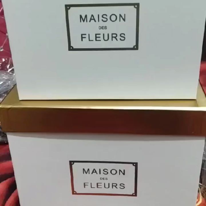 Square Gold Lining Flower Box Bouquet Box Square Maison Fleurs Gift Box ...