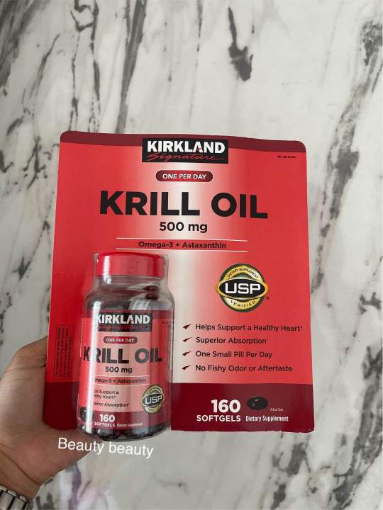 Kirkland Signature Krill Oil 500 mg., 160 Softgels | Lazada.co.th