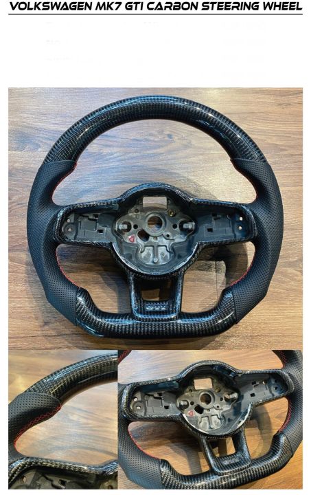 Volkswagen vw Golf Mk7 TSI GTI R Carbon fiber steering wheel cover ...