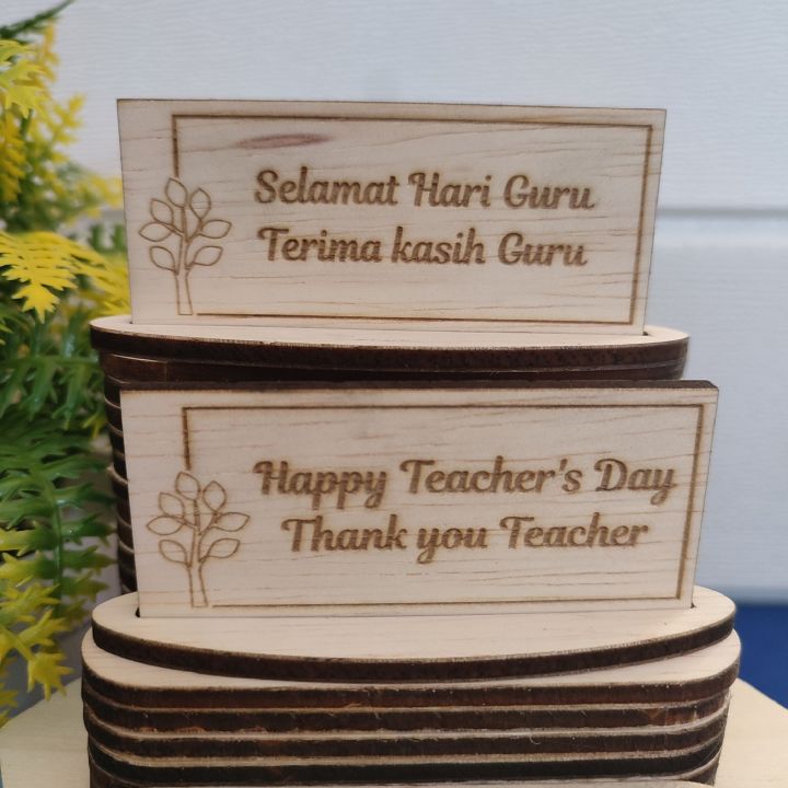 [No Custom] Hadiah Hari Guru Teacher's Day Display Table Stand Engraved ...