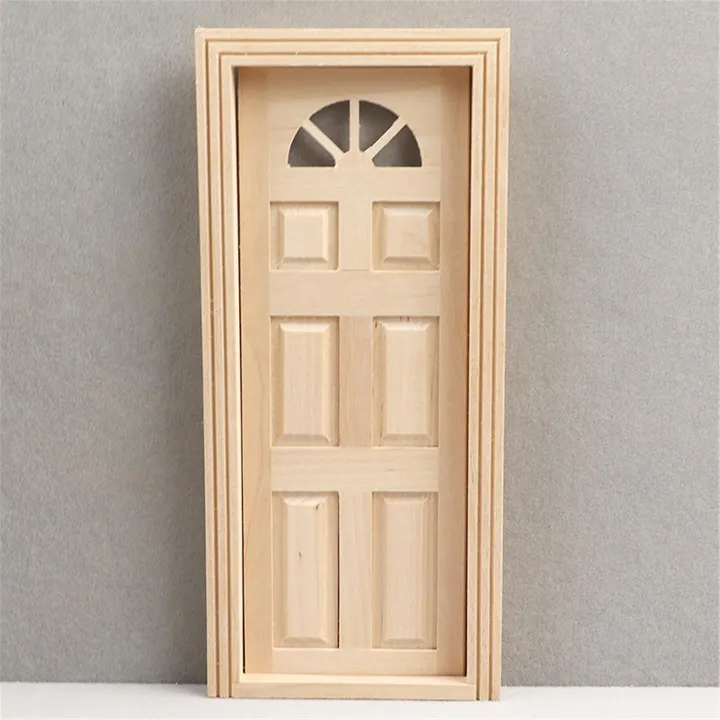 Miniature Dollhouse Sun Vent Villa Six Grids Door Blank Mini Christmas ...