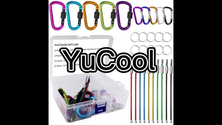10 gói móc khóa nhôm D-Ring, móc khóa hình chữ D YuCool, móc lò xo cho ...