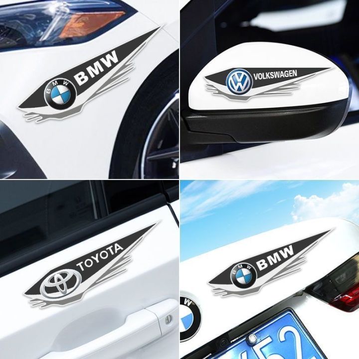 High quality 4Pcs Car Logo Stickers car paint scratch cover stickers ...