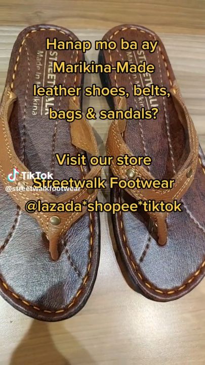 Streetwalk Marikina Made Flat Leather Sandals for Women Marikina ...