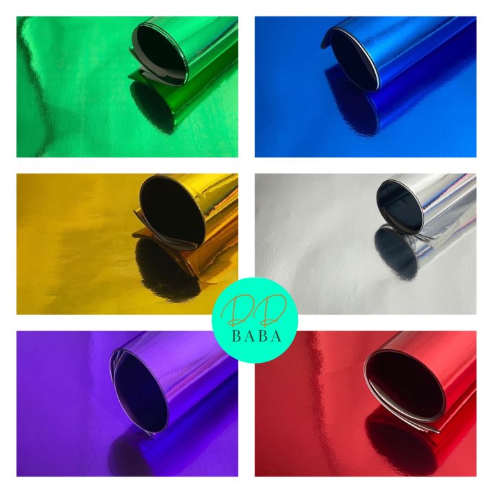 KERTAS KADO METALIK(5 Lembar) WARNA GOLD SILVER MERAH BIRU HIJAU ...