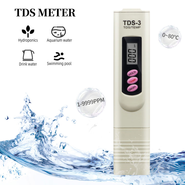 Digital PPM Water Quality Tester Measuring Range 0-9999ppm TDS Meter ...
