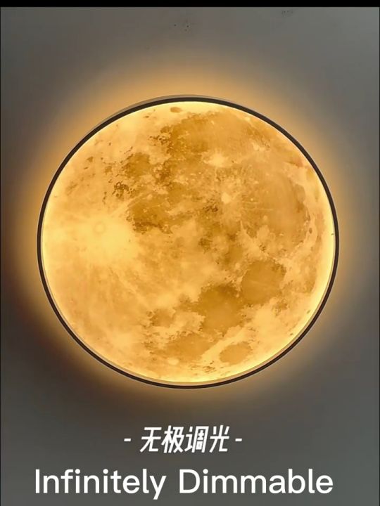 12inch 16inch Moon Ceiling Light 3 Color 3D Full Moon Wall Lamp Bedroom ...