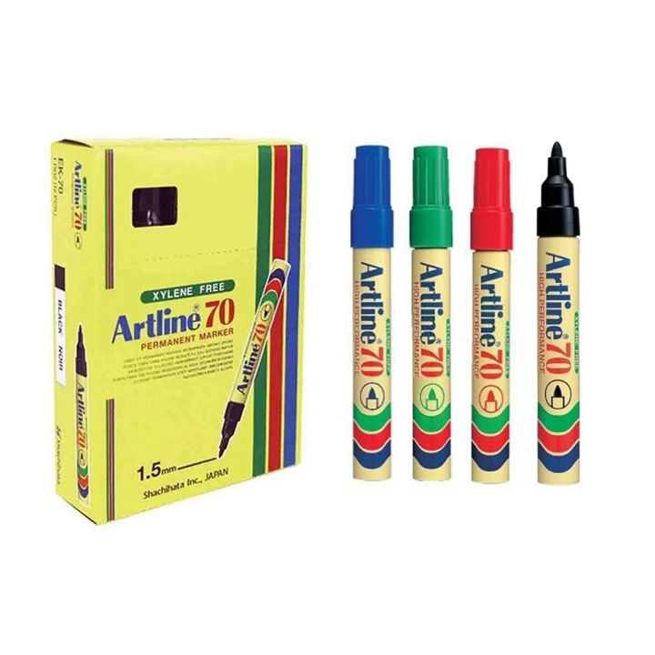 ARTLINE permanent marker 70 / 1.5mm thickness / black blue red marker ...