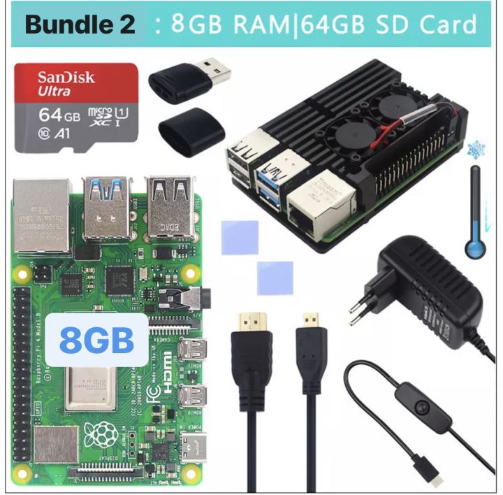 พร้อมส่งจากไทย เซต Raspberry Pi 4 Ram 8GB Model B SD Card 64GB พร้อม ...