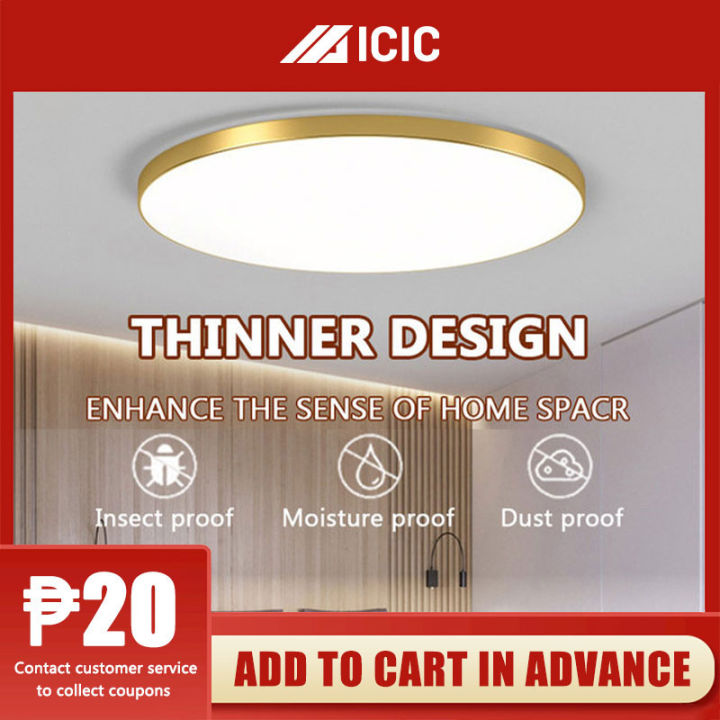 ICIC LED Ceiling Lights for Room Easy Surface Mounted Install White for ...