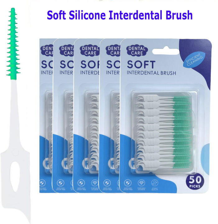 40~150PCS Silicone Interdental Brush Disposable Dental Floss Picks ...
