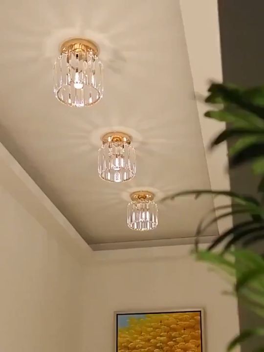 Ceiling Light Modern Minimalist Crystal Round Pendant Light Luxury ...