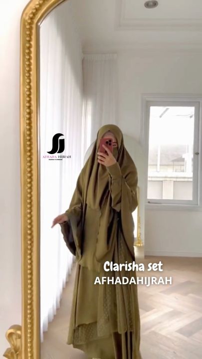 Gamis wanita set hijab cadar CLARISHA lavender baju dan jilbab instan syari free niqab | Lazada ...