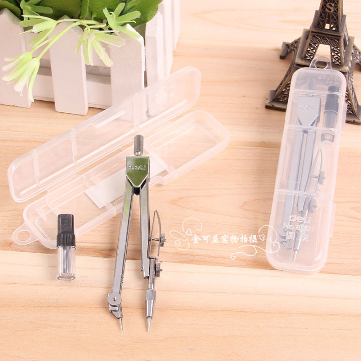 Deli 8601ชุดอุปกรณ์วาดรูปแบบกลมสแตนเลสสำหรับนักเรียนประถมชุดกล่องกลม ...