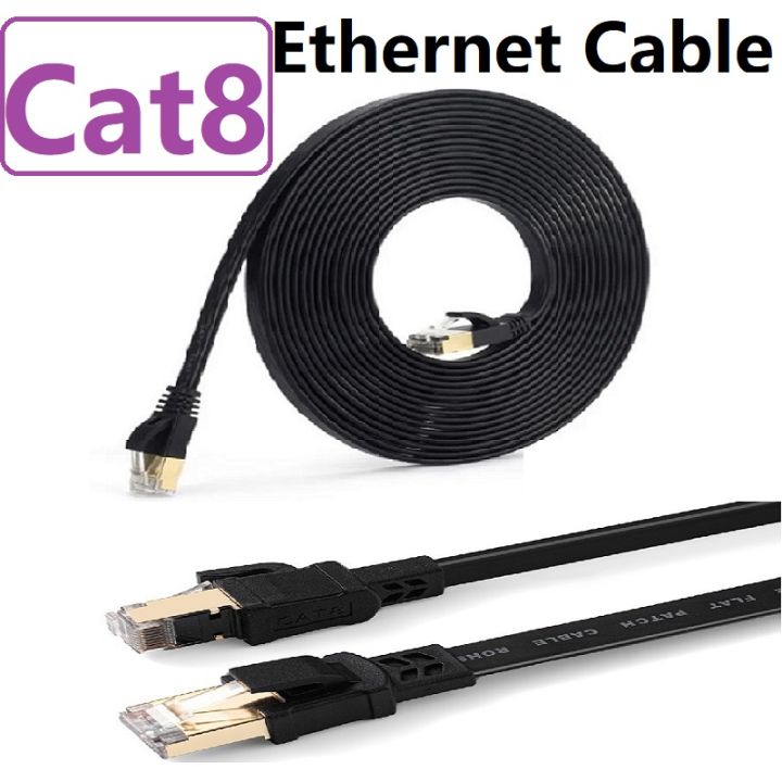 1m 5m 10m 20m Network cable Cat 8 Cable 40Gbps Flat Ethernet Cable Thin ...