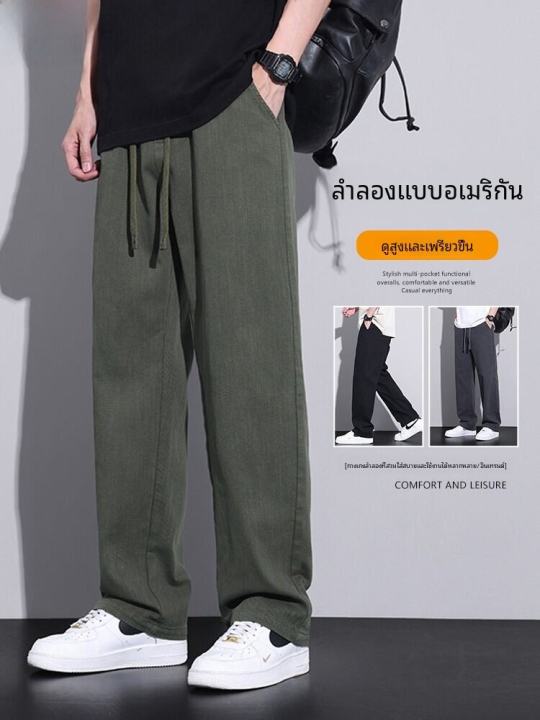 กางเกงลำลองชาย NASA ทรงตรง ทรงหลวม ฤดูใบไม้ผลิ ฤดูใบไม้ร่วง ฤดูหนาว ...