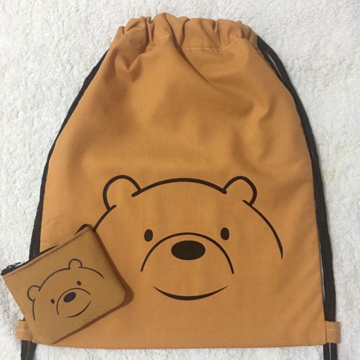 Papa Jake's Merch Grizz we bare bears drawstring bag and coin purse ...