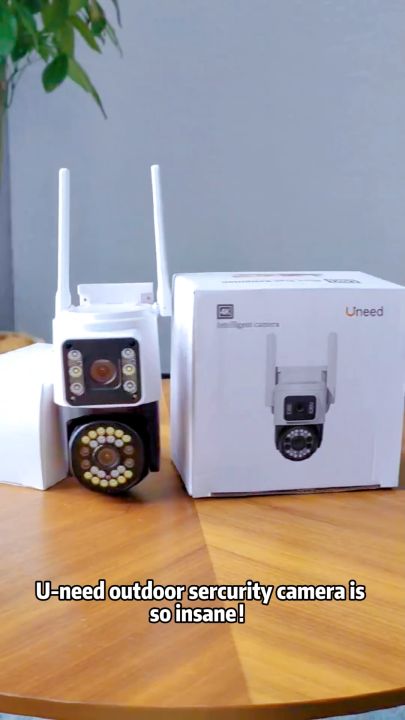 U-NEED Outdoor CCTV Camera 360 4K Dual Lens Night Vision Wireless WiFi ...