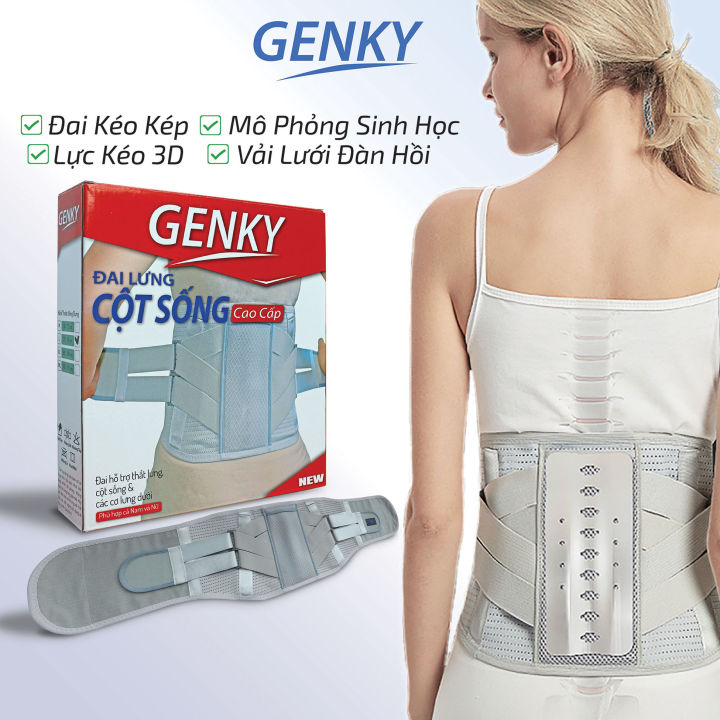 Đai lưng cột sống Genky, hỗ trợ thoát vị, thoái hóa, đau lưng | Lazada.vn