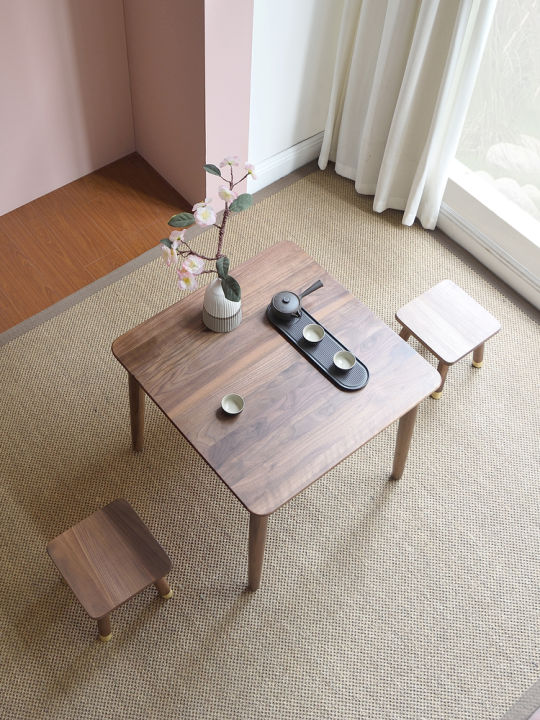 North American Black Walnut Small Square Table Short Tea Table Solid ...