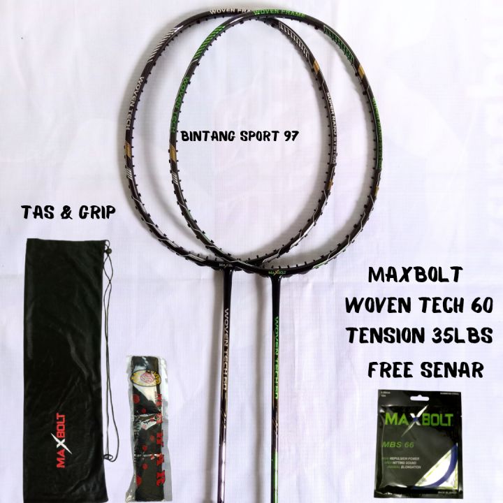 raket badminton original maxbolt woven tech 60 35lbs raket maxbolt ...
