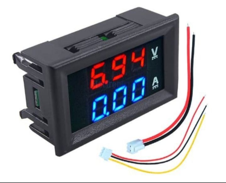 Mini Digital Voltmeter Ammeter DC 100V 10A Blue Red Dual LED Display ...