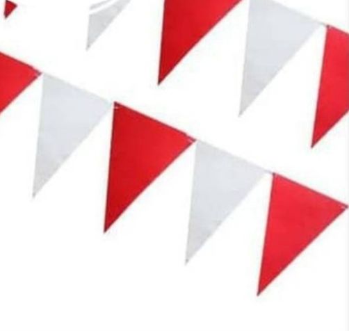 Bunting flag segitiga merah putih / banner flag segitiga merah putih/ hiasan agustusan bendera ...