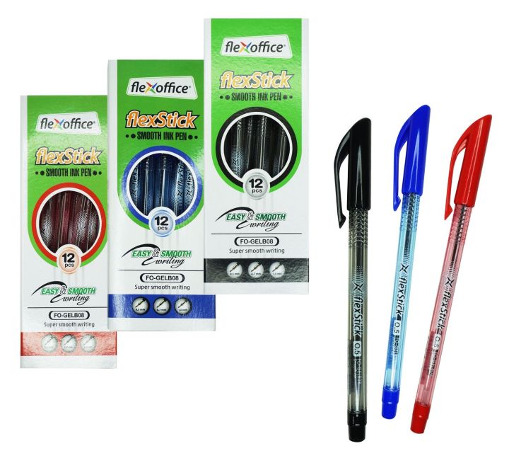 FLEXSTICK BALLPEN in BLACK, RED & BLUE/12PCS PER BOX/Best for School & Office Supply | Lazada PH
