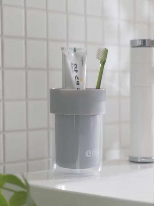 ถ้วยน้ำยาบ้วนปากสองชั้น Yiyue ถ้วยแปรงสีฟันที่บ้าน ถ้วยล้าง ชุดกล่อง ...