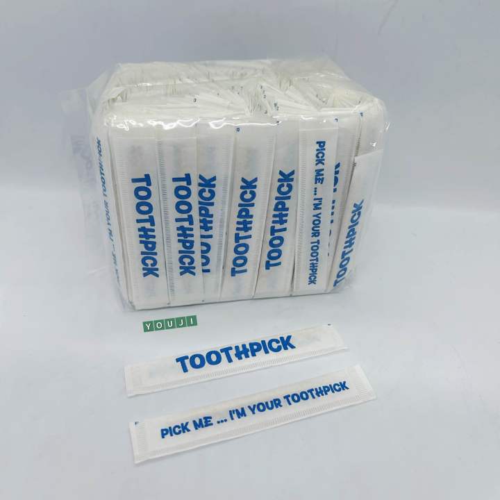 ไม้จิ้มฟันซอง 2 ปลาย แบบแพ็ค 500 ชิ้น (pick me น้ำเงิน) / Double ended ...